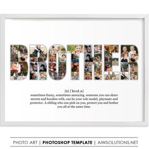 Brother Shape Photo Collage, Birthday Gift for Brother,commonfolk ...