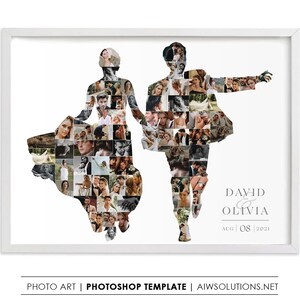 Wedding Couple Photo Collage, Couple Photo Template, Gift for Couples ...