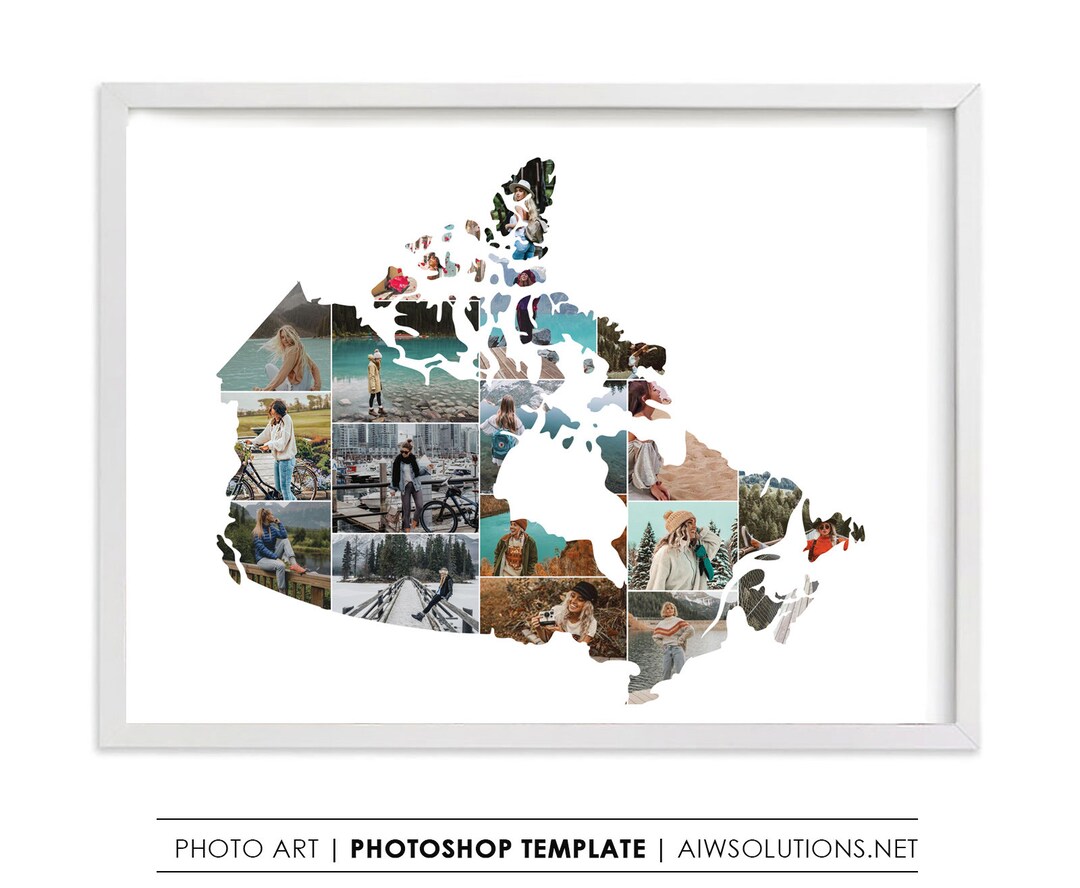 Canada Map Photo Collage Template, Canada Map Storyboard Template ...