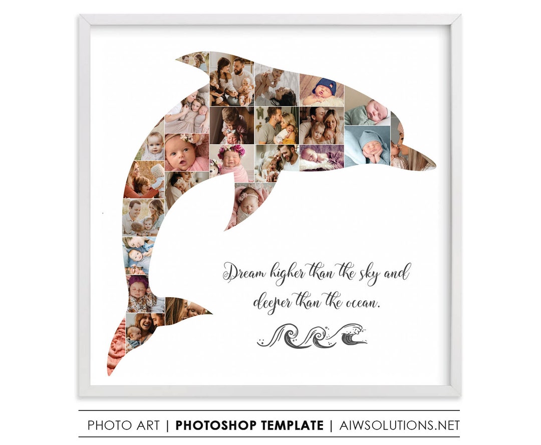 Dolphin Photo Collage,sea Animal Photo Collage, Nursery Photo Collage ...