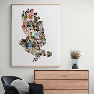 Flying Bird Photo Collage, Bird Shape Art, Nursery Room Decor, Living ...