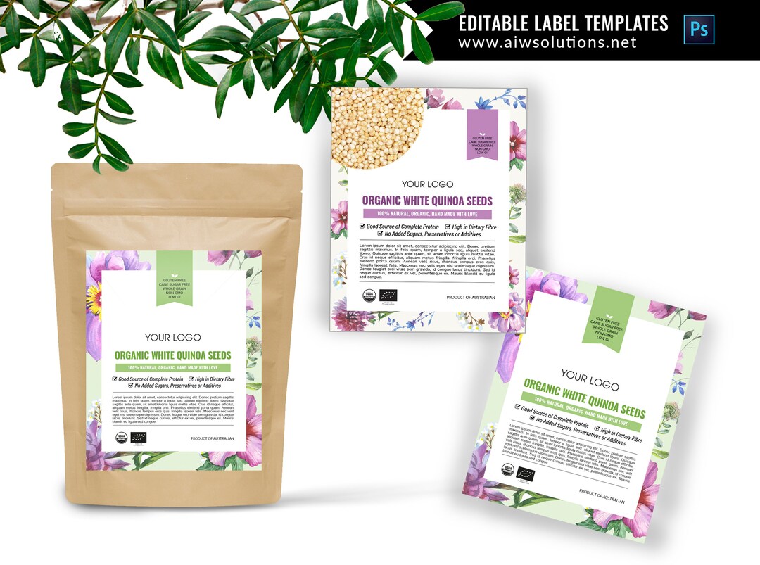Pouch Label Template, Product Label Design, Editable Product Labels ...