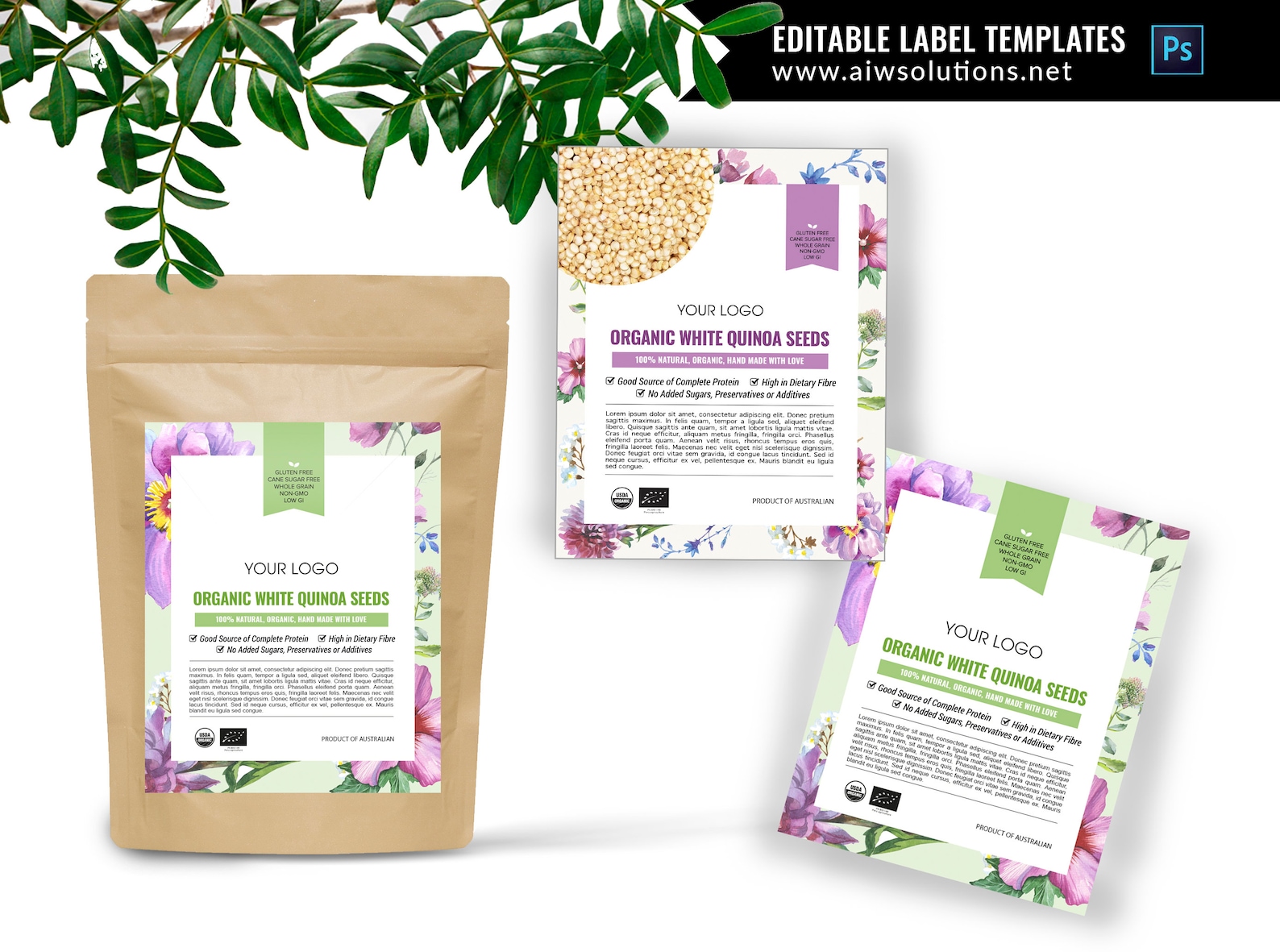 Pouch Label Template Product Label Design Editable Product - Etsy