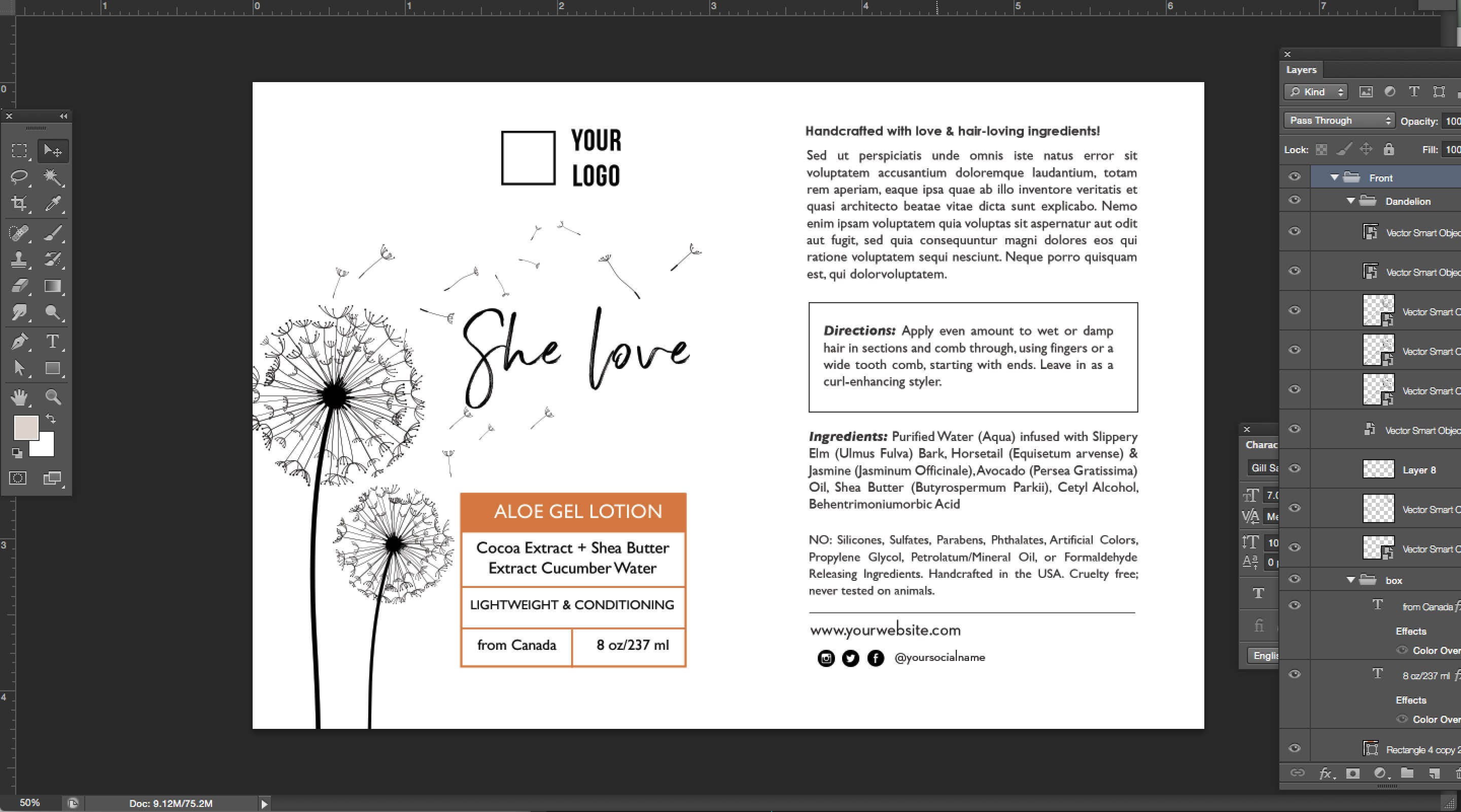 Modern Label Product Labeldandelion Label Wild Flower Label - Etsy