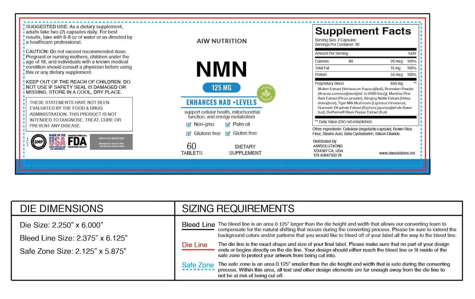 Dietary Supplement Label Template, Sleep Support Label Template,nmn ...