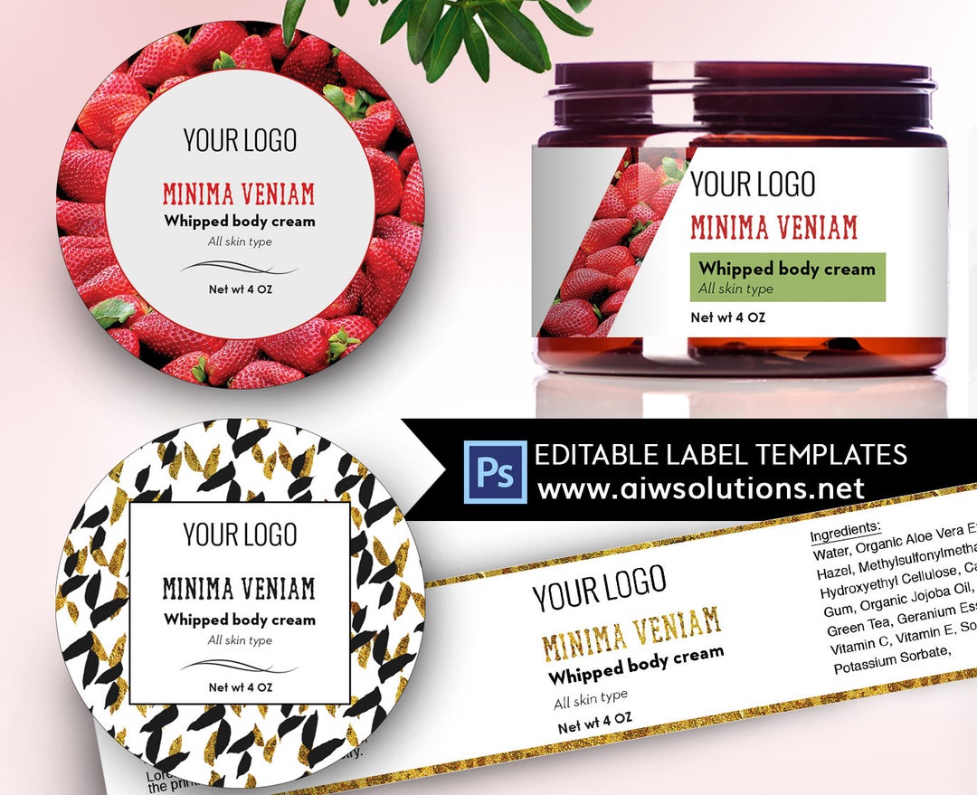 Jar Label, Label Template, Cream Label Template,custom Label, Product ...