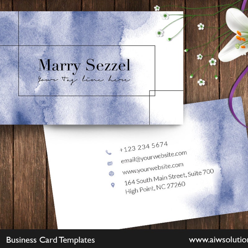 Watercolor Name Card - Etsy
