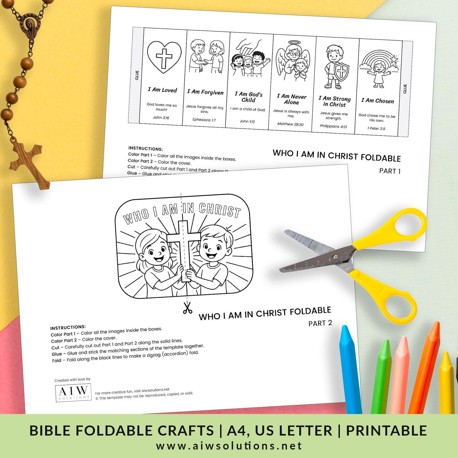 Who I Am in Christ Foldable Craft Printable,identity in Christ ...