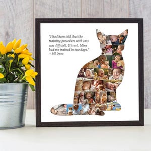Cat Shape Photo Collage, Pet Photo Collage, Kitty Photo Collage, Pet ...