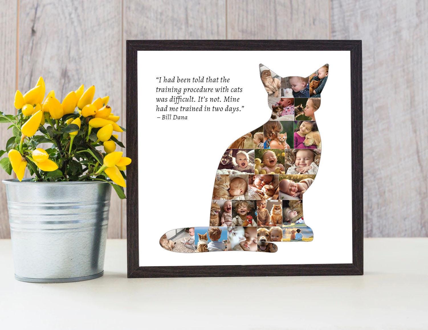 Cat Shape Photo Collage, Pet Photo Collage, Kitty Photo Collage, Pet ...