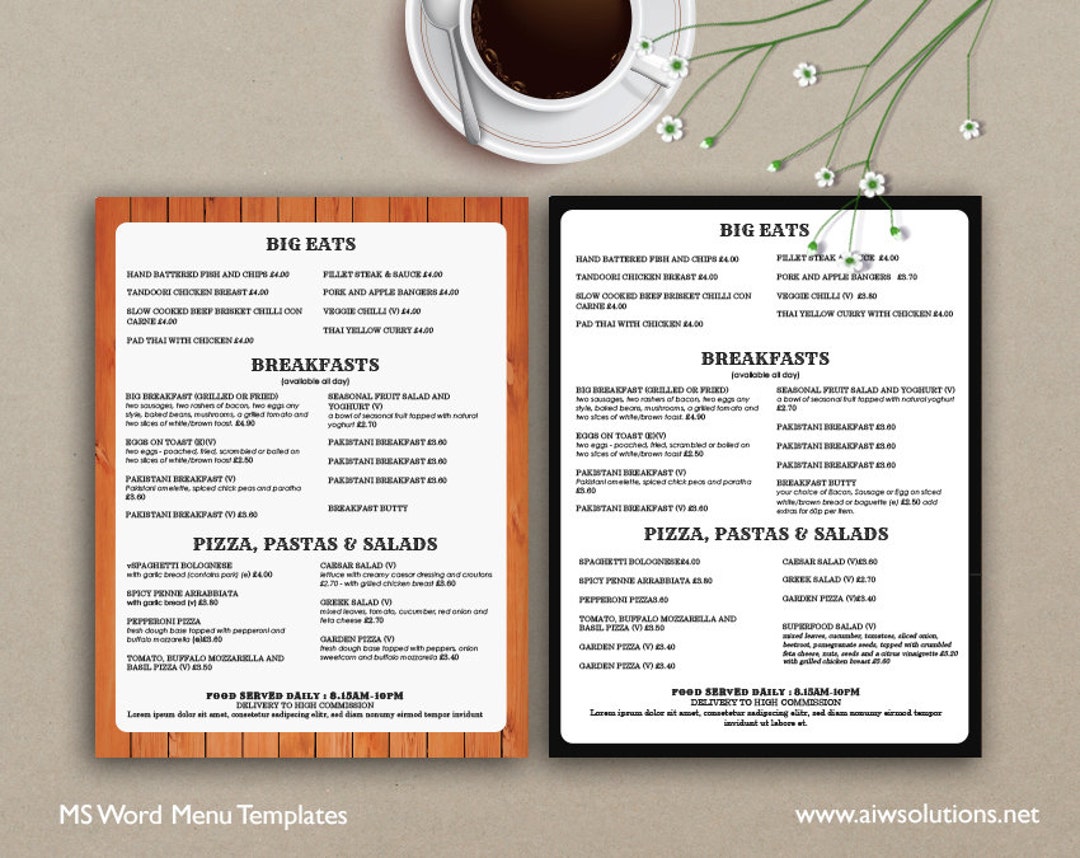 Canva Food Menu , Menus Design, Takeout Menus, Restaurant Menus, Canva ...