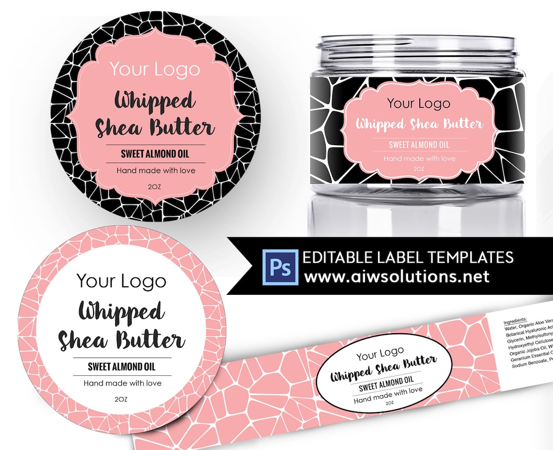 Shea Butter Label Template, Body Butter Label, Carrier Oils Label ...