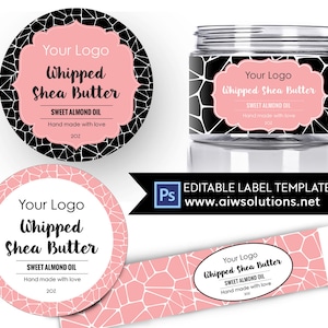 Shea Butter Label Template, Body Butter Label, Carrier Oils Label ...