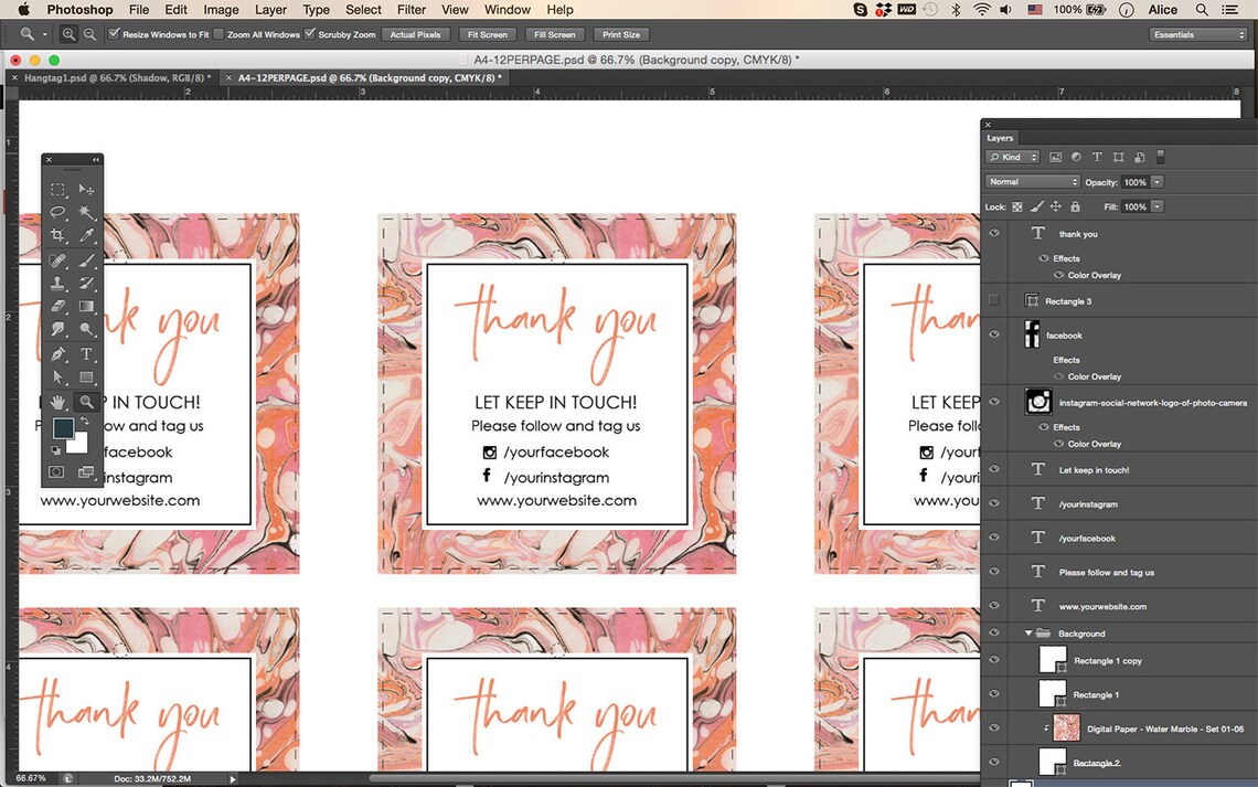 Small Business Mini Tags Square Tags Gift Tags Pink Flower - Etsy