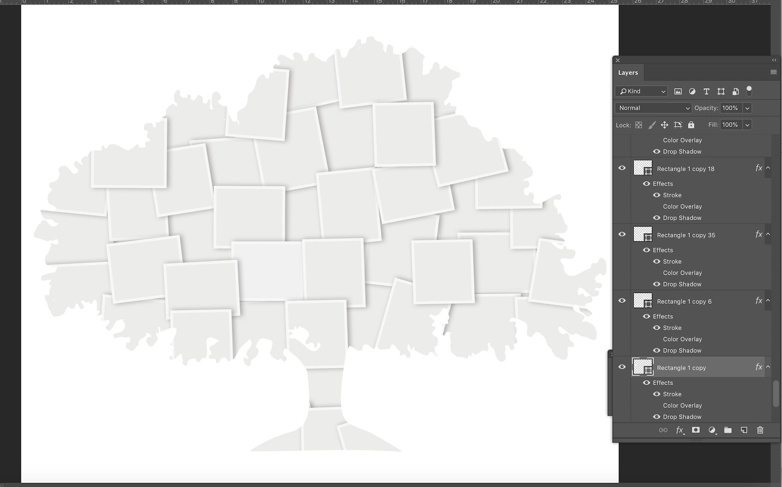 Big Family Tree Photo Collage With the Polaroid Frames - Etsy