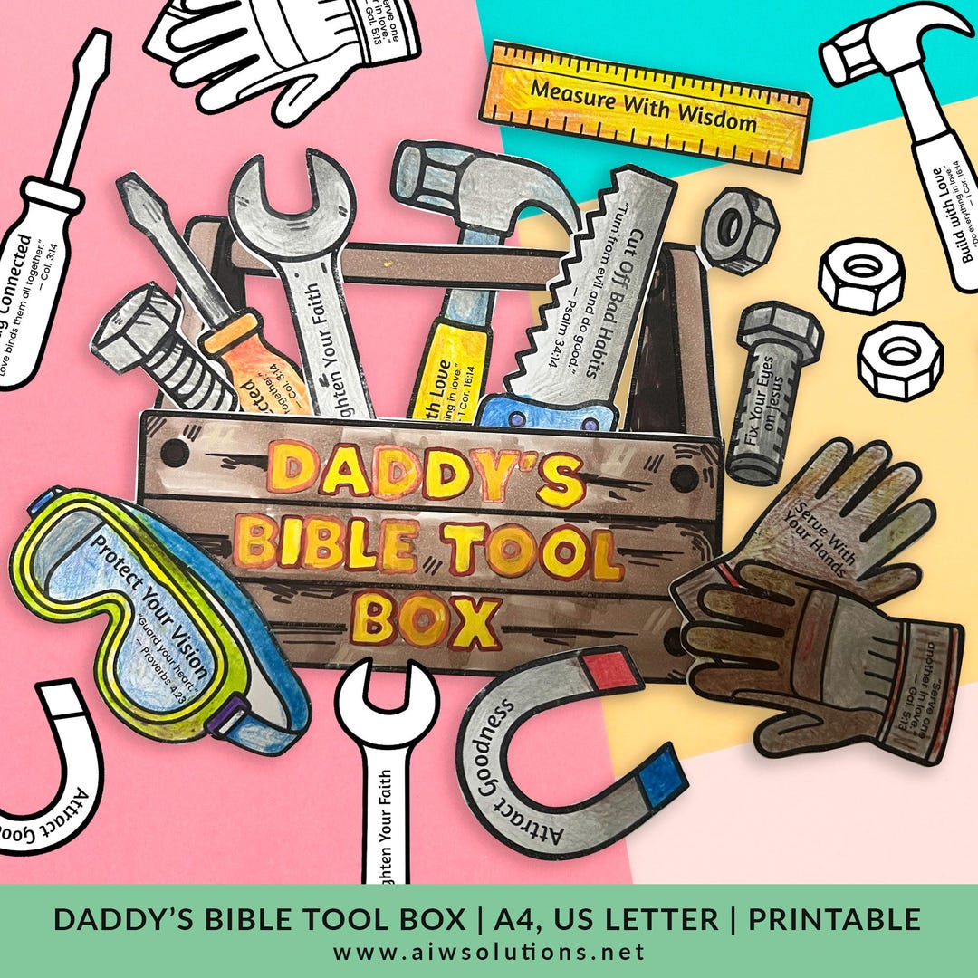 Daddy’s Bible Tool Box Craft Printable | Christian Father’s Day Kids ...