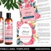 Watercolour Flower Label Template Plastic Bottles Label - Etsy