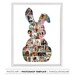 Hare Shape Photo Collage, Rabbit Shape Photo Collage, Easter Bunnies ...