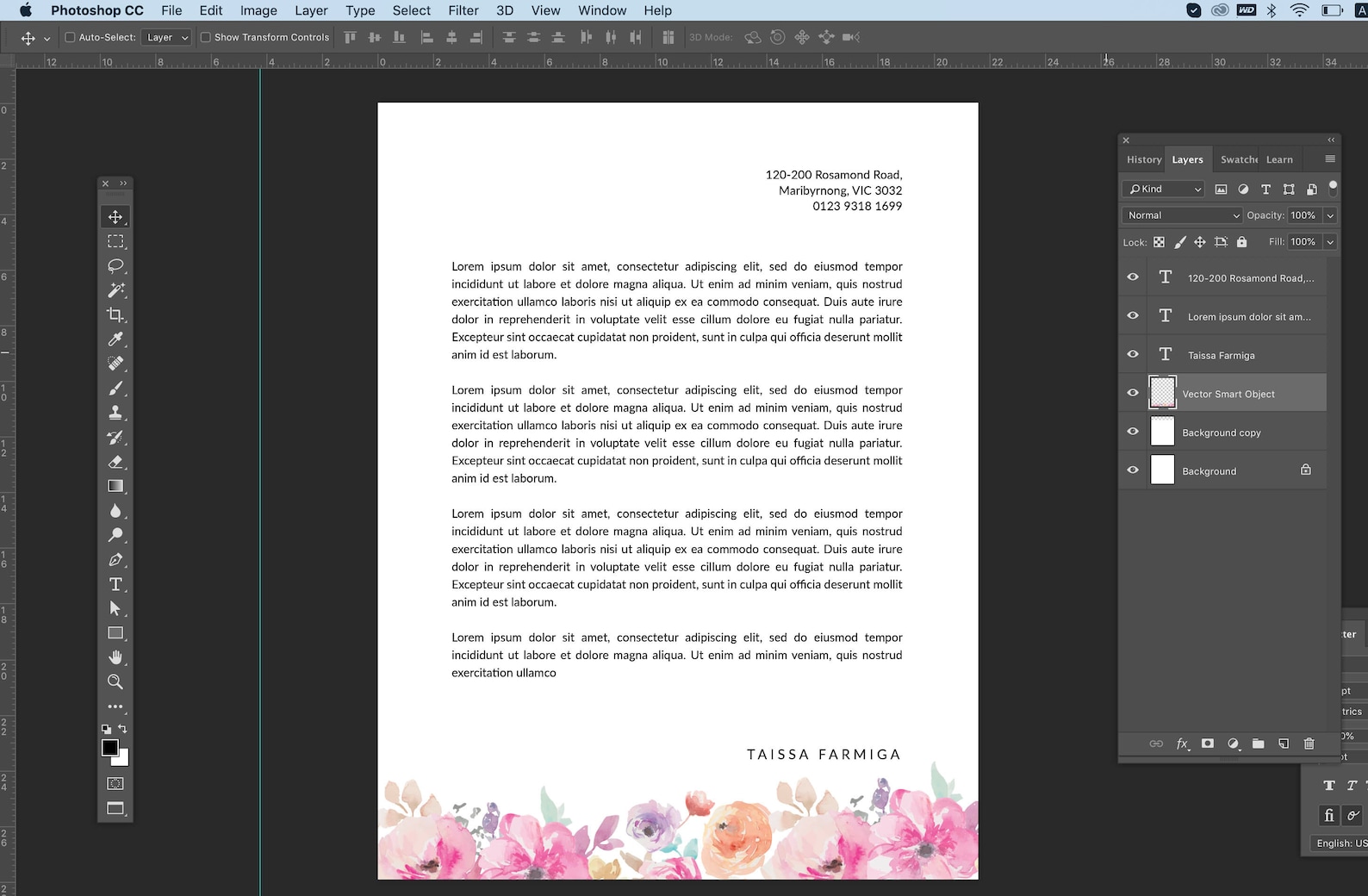 Personal Letterhead Template Romantic Stationery Corporate - Etsy