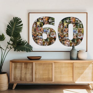 60th Birthday Photo Collage,number 60 Photo Collage ,60 Anniversary ...