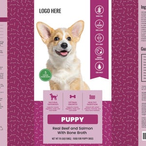Puppy Food Packaging Template, Pet Food Bag Design Template ...