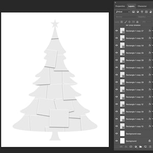 Christmas Tree Shape Photo Collage Template, Noel Theme Photo Collage ...