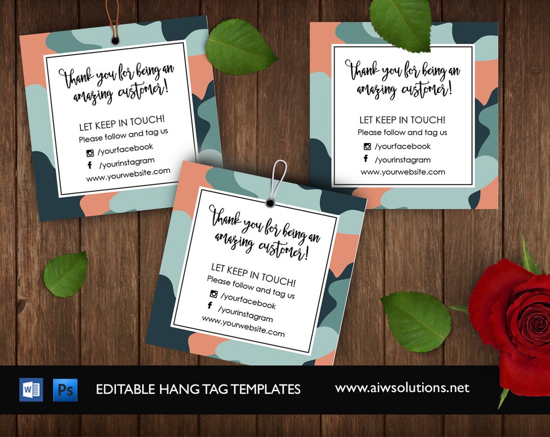 Square Business Mini Tags , Square Tags, Gift Tags, Pink Glitter and ...