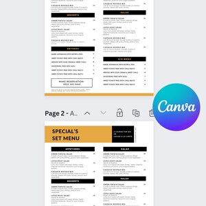 Canva Special Set Menu Templates, Printable Restaurant Menu Template ...