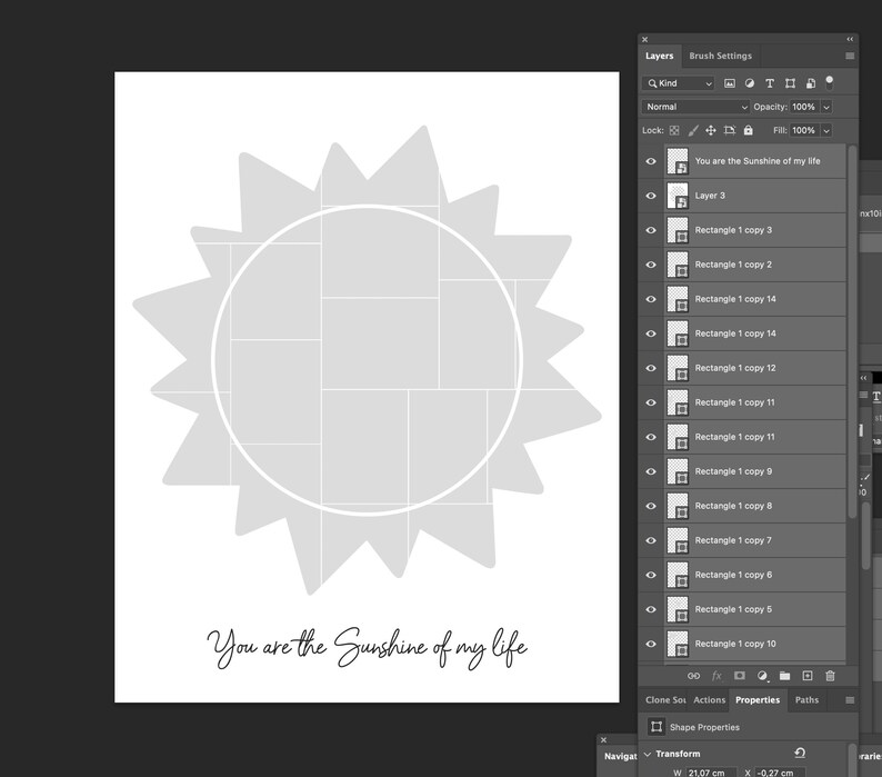 Sun Shape Photo Collage Template,sunburst Photo Collage, Circular ...