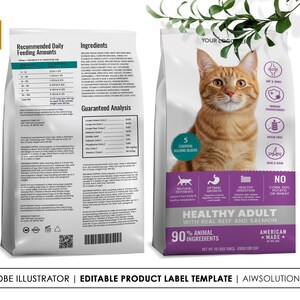 Cat Food Packaging Template, Pet Food Bag Design Template,personalized ...
