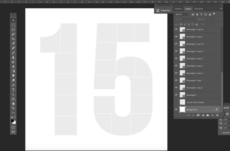 Number 15 Photo Collage Template,number Fifteen Shape ,custom Number ...