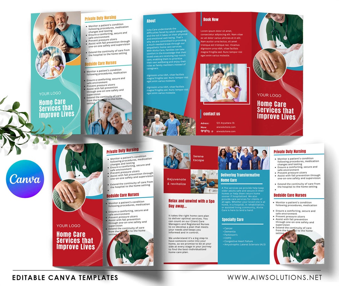 Home Care Service Trifold Brochure Template, Clinic Brochure,medical ...