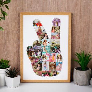Peace Sign Hand Gesture Photo Collage,hand Gesture Photo Collage, Peace ...