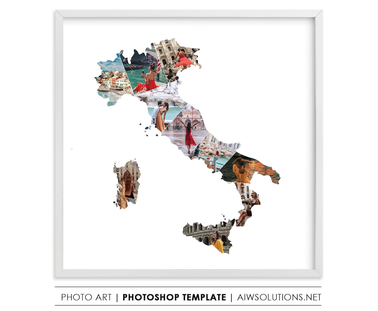 Italy Photo Collage Template Italy Map Storyboard Template - Etsy