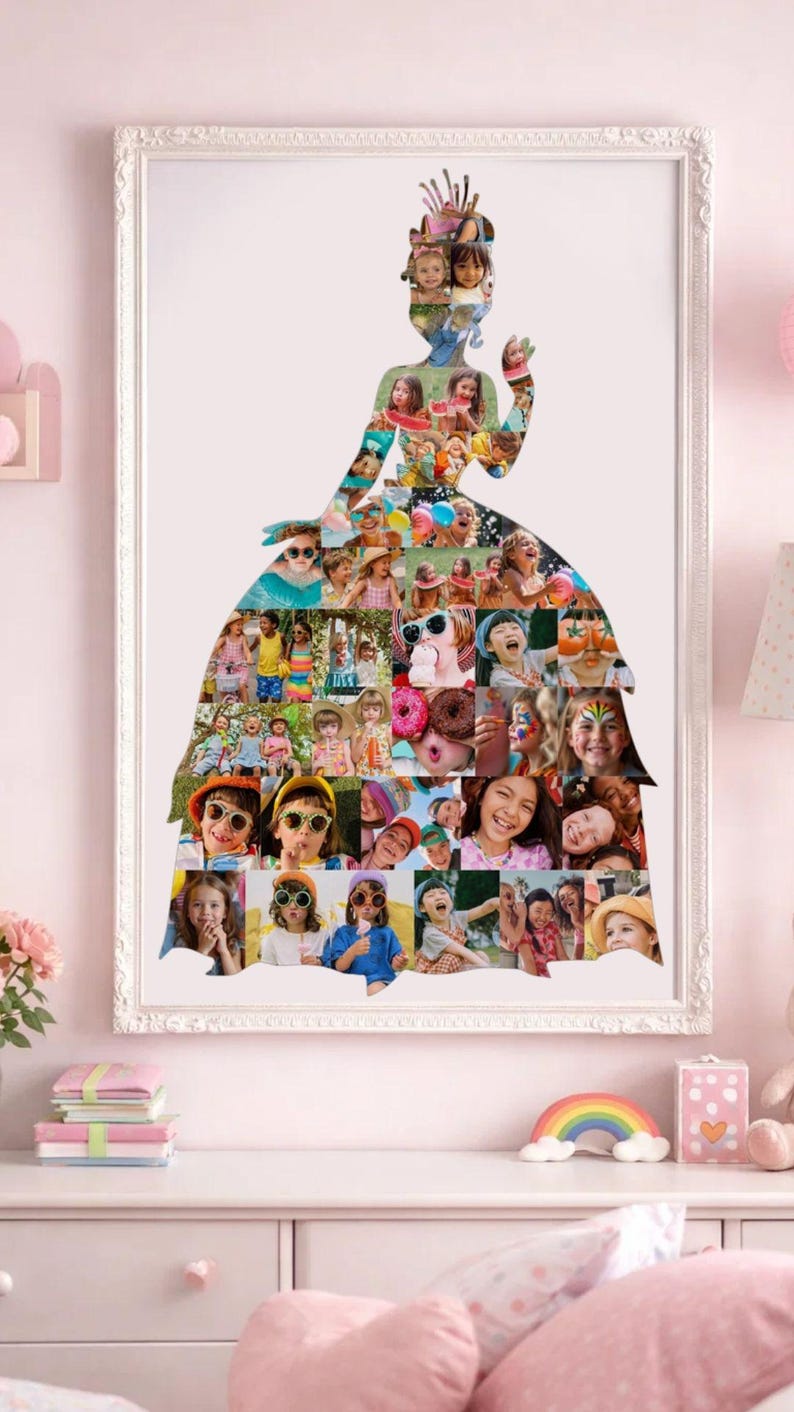 Princess Tiana Photo Collage Template | Editable Photoshop Wall Art ...