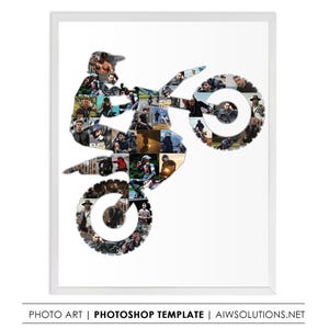 Biker Photo Collages Template,motorcycle Shape ,2 Motorcycle Templates ...