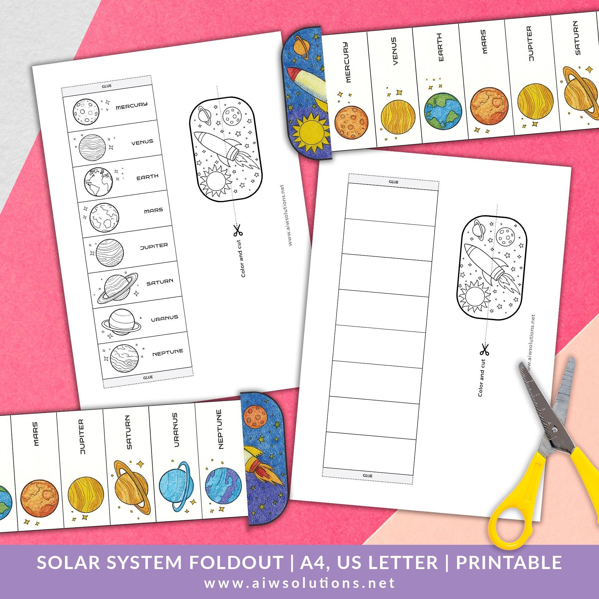 Solar System Planets Craft for Kids, Solar System Foldout, Solar System Sequencing Activity ...