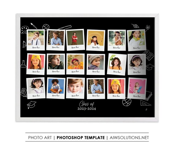 Plantilla De Collage De Fotos Escolares Diseño De Plantilla De
