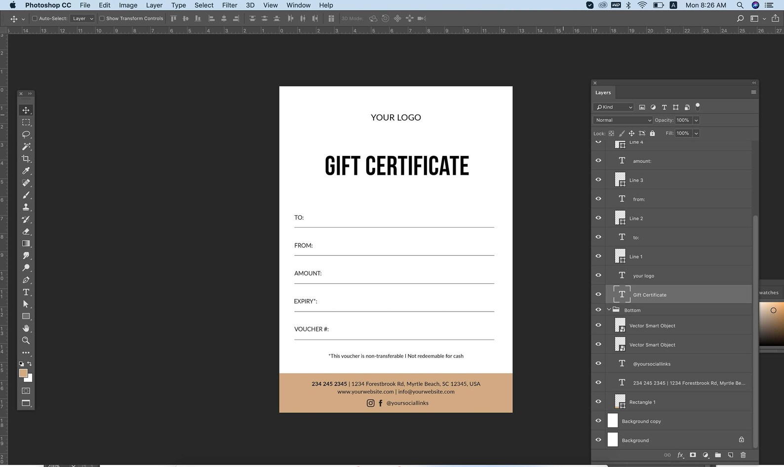 Simple Gift Voucher Template, Gift Certificates Word Template, Gift ...