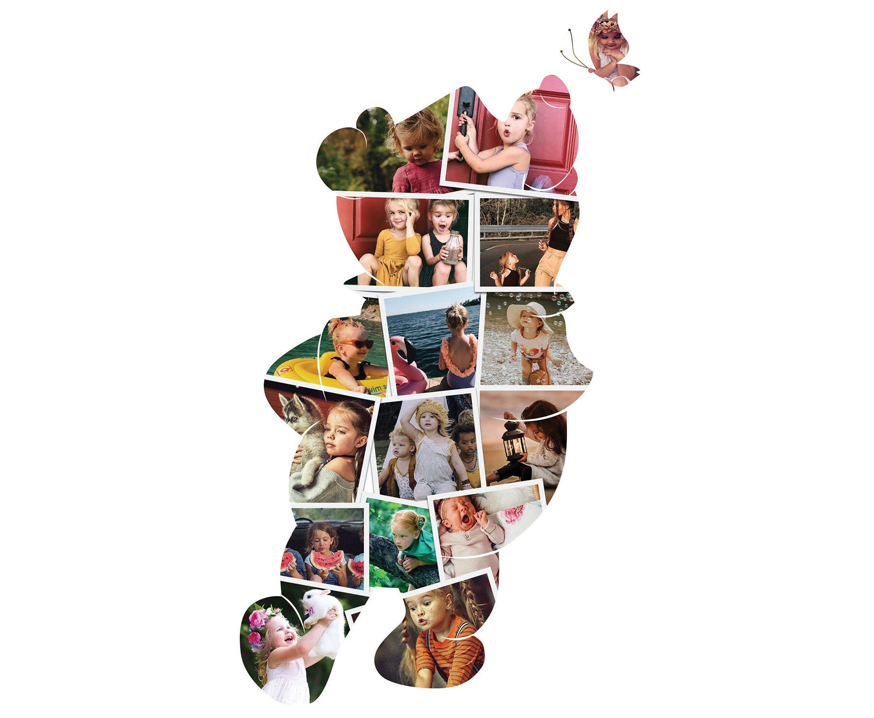Pooh Bear Photo Collage Template Cartton Animal Shape - Etsy