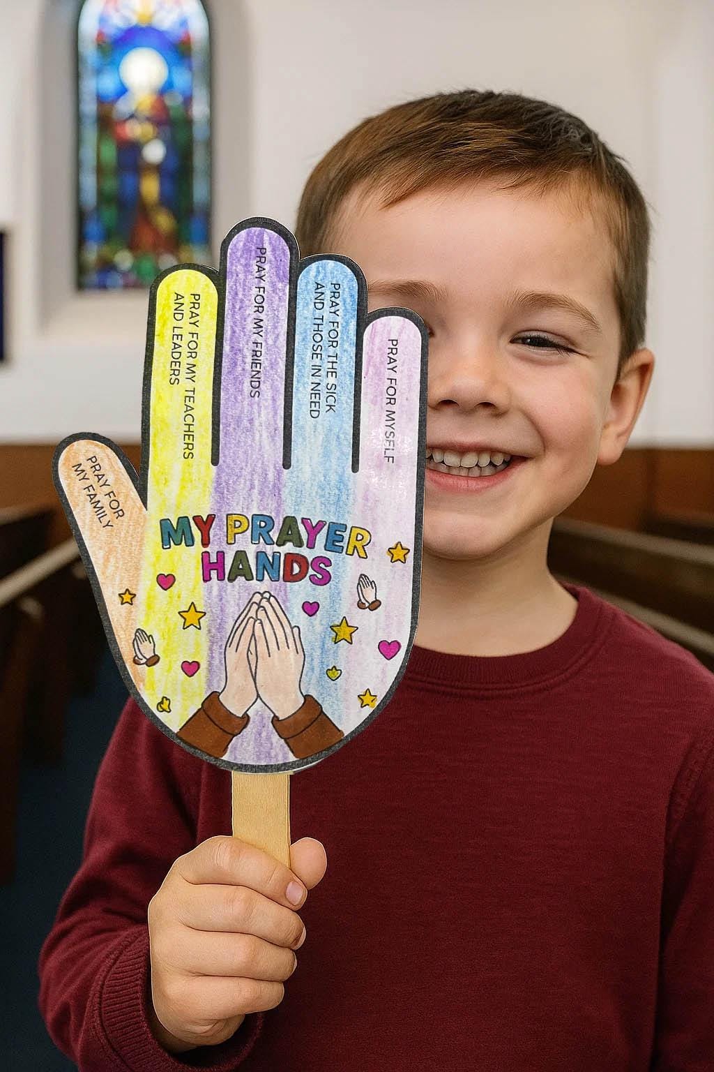 Bible Hand Fan Craft: Helping Hands Printable (PDF) | Christian Kids ...