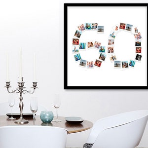 60th Birthday Photo Collage,number 60 Photo Collage ,60 Anniversary ...