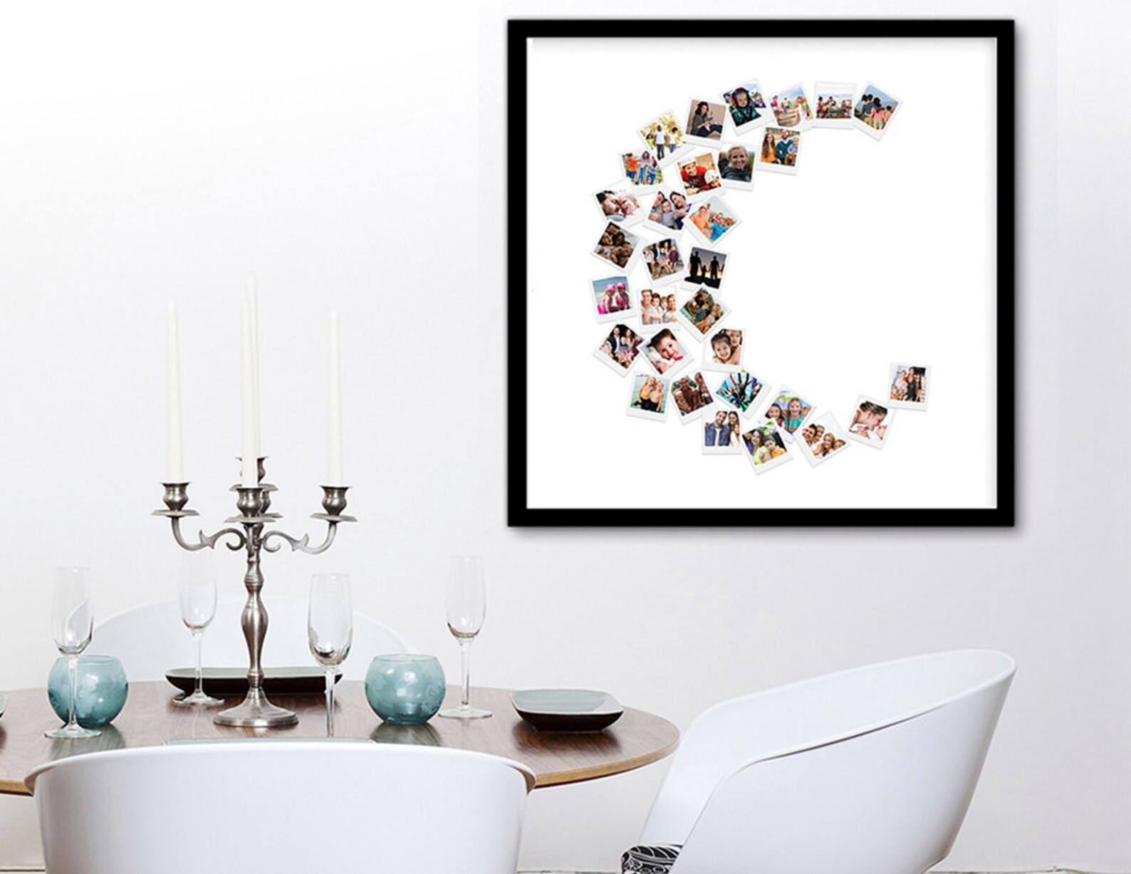 Moon Shape Photo Collage Templates, Moon Photo Collage Template, FAMILY ...