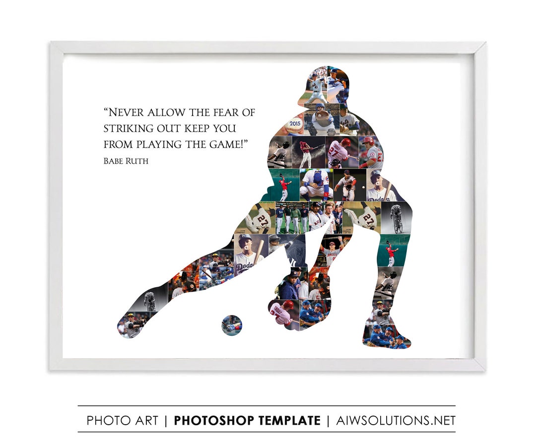 Baseball Photo Collage,baseball Gift Art, Gift for Coach,sport Photo ...