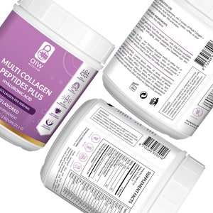 Multi Collagen Purple and Gold Style Label Template, Collagen Powder ...