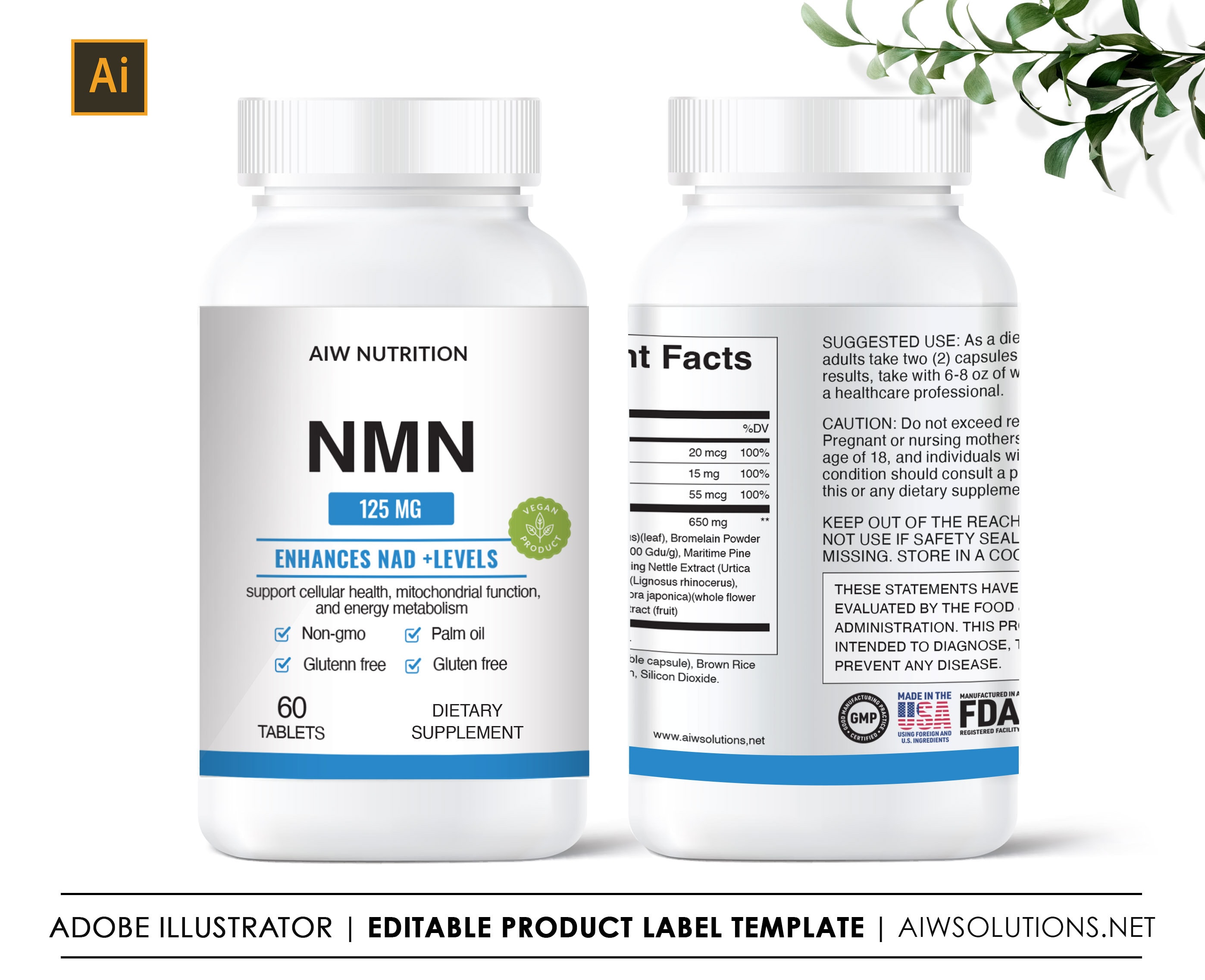 Dietary Supplement Label Template, Sleep Support Label Template,nmn ...