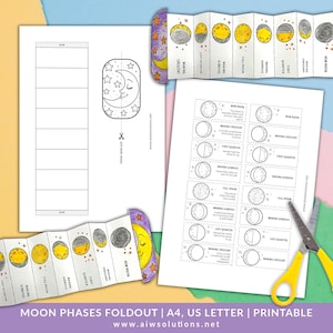 Phases of the Moon Craft,printable Moon Phases,moon Foldable Activity ...
