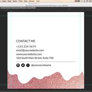 Rose Gold Card Template, Rose Gold Glitter Calling Card, Glitter Name ...