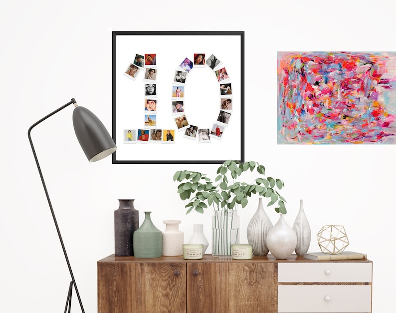 Number 10 Photo Collage Template 10 Anniversary Photo Collage - Etsy
