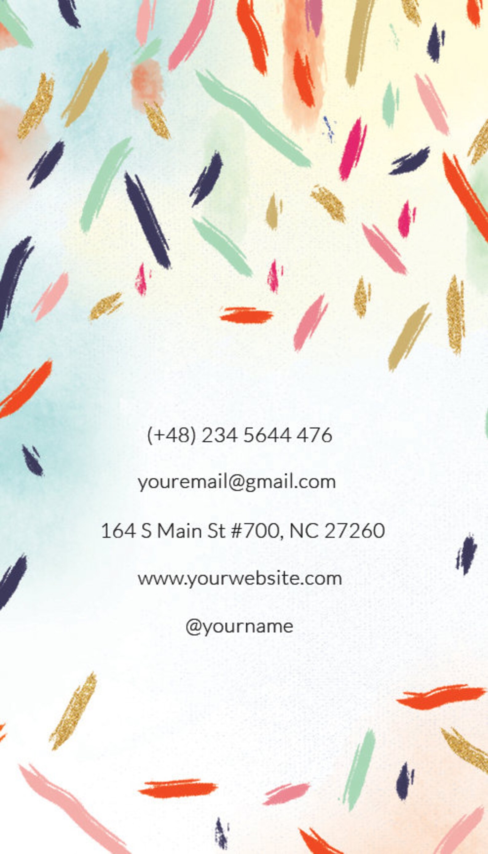 Name Card Template Photography Name Card Colourful Name | Etsy